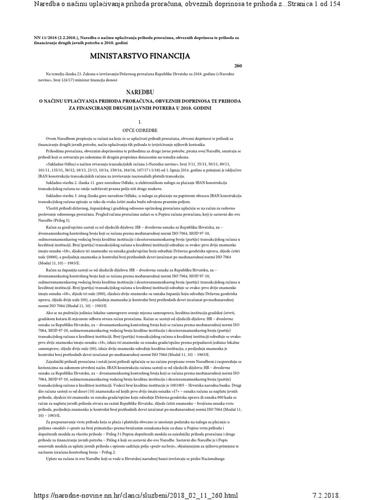 Naredba Za Uplate | PDF