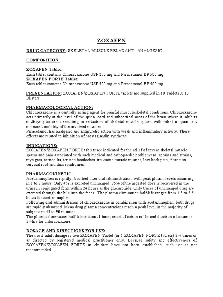 ZOXAFEN | PDF | Analgesic | Adverse Effect