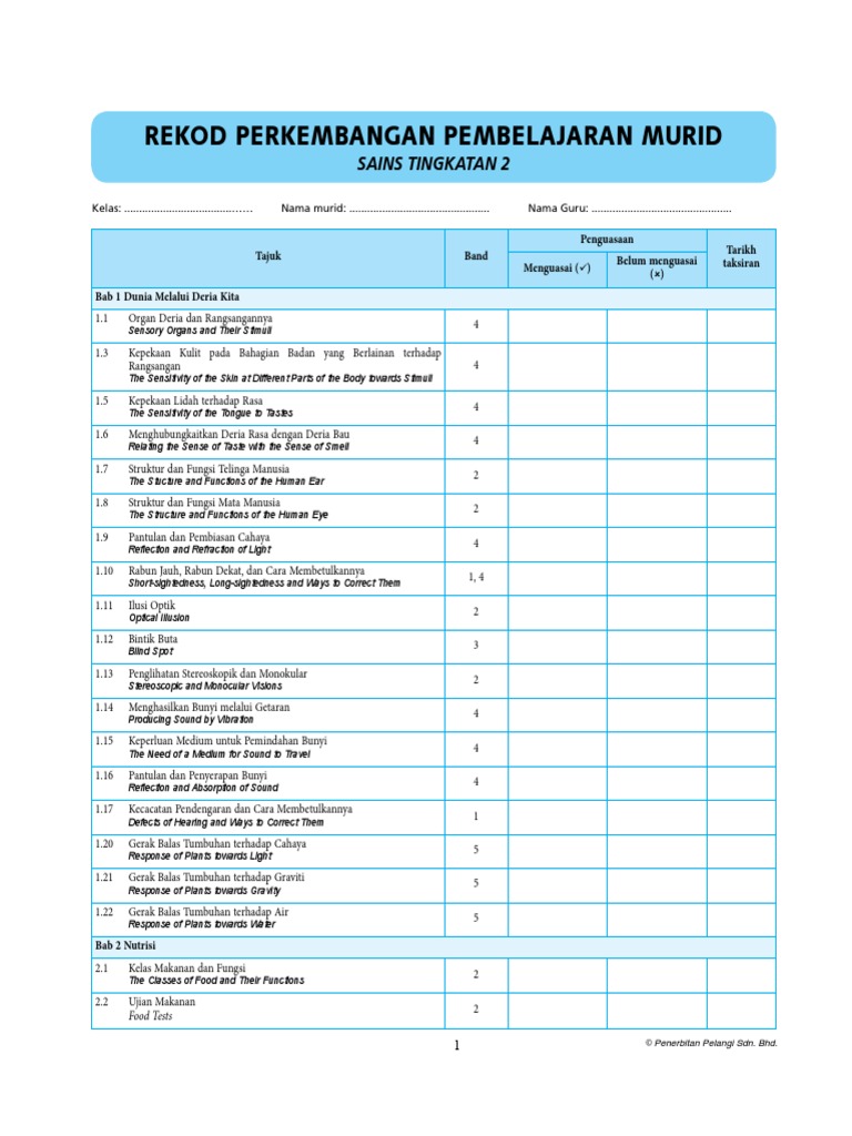 Rekod Perkembangan | PDF