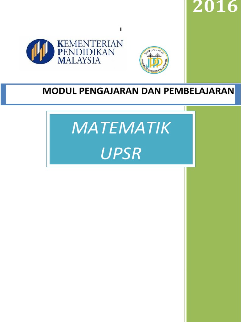 1 - Cover Modul Mat Upsr | PDF