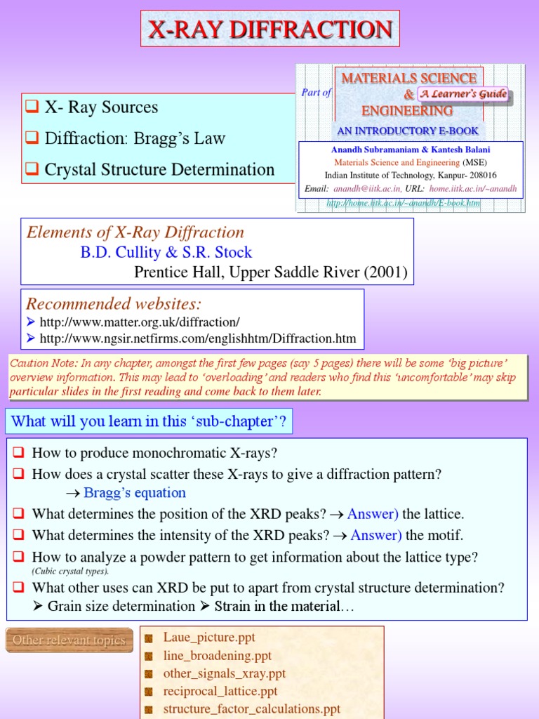 X Ray Diffraction | PDF | X Ray Crystallography | Diffraction