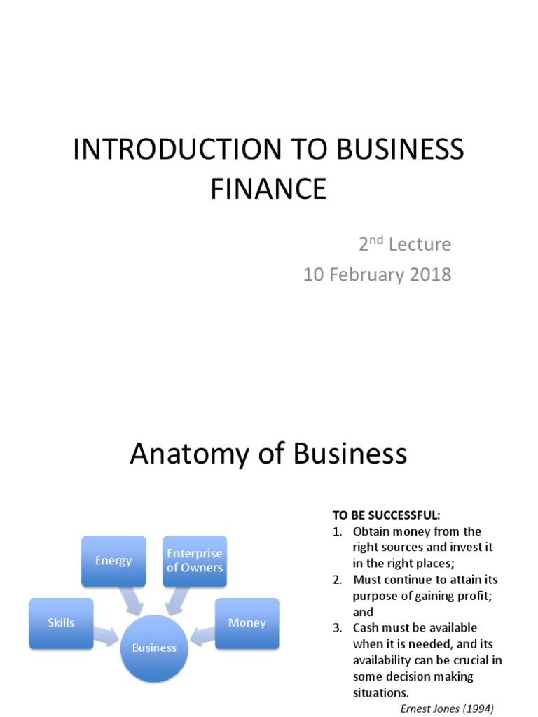 Lecture 2 Intro To Business Finance | PDF | Dividend | Partnership