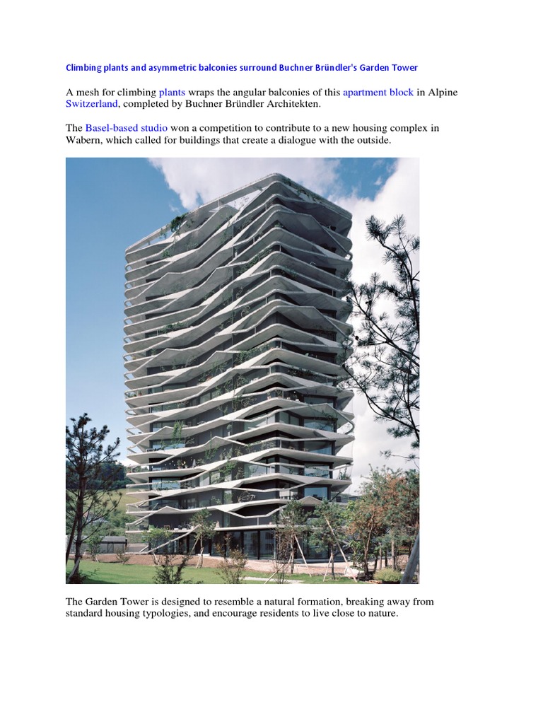 Climbing Plants and Asymmetric Balconies Surround Buchner Bründler ...