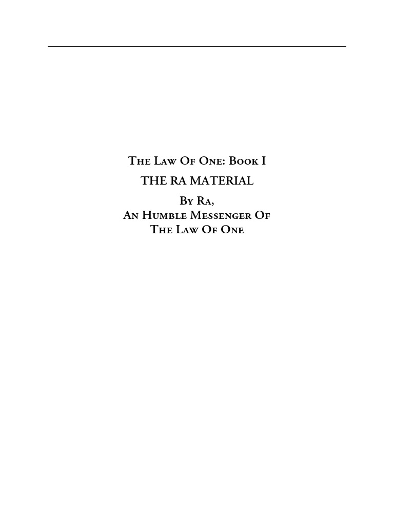 The Law of One: Book I Overview | PDF | Speed Of Light | Electron