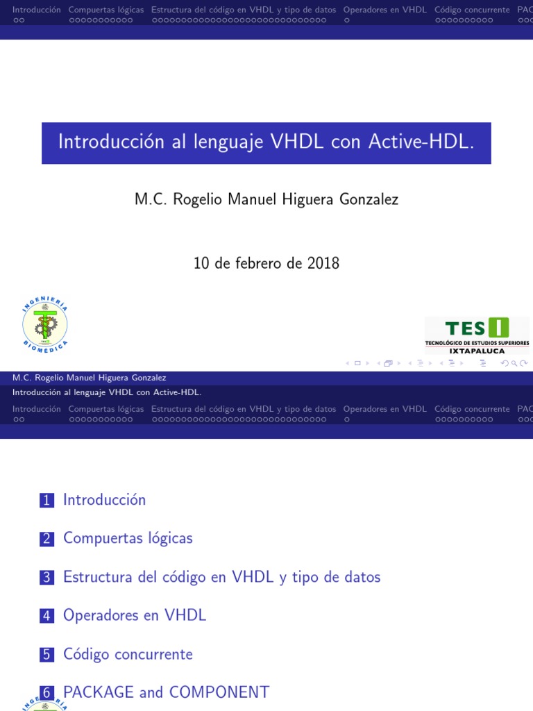 Presentacion | PDF | Vhdl | Lenguaje de programación