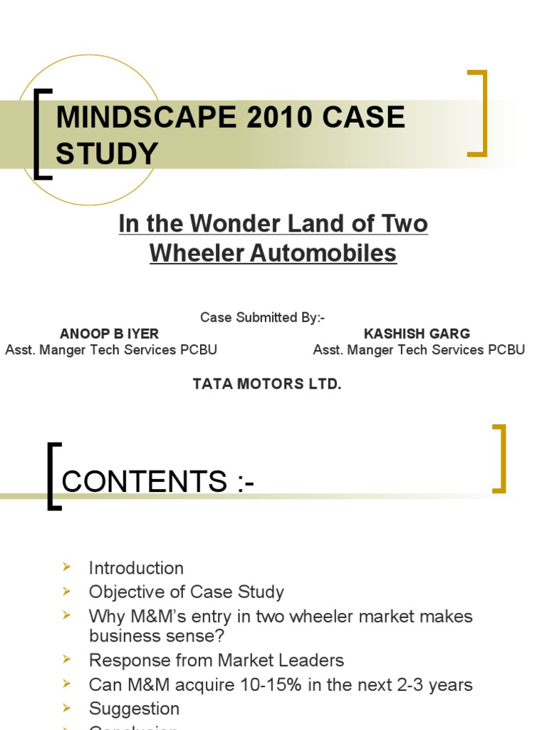 Mindscape 2010 Case Study: in The Wonder Land of Two Wheeler Automobiles | PDF | Market ...