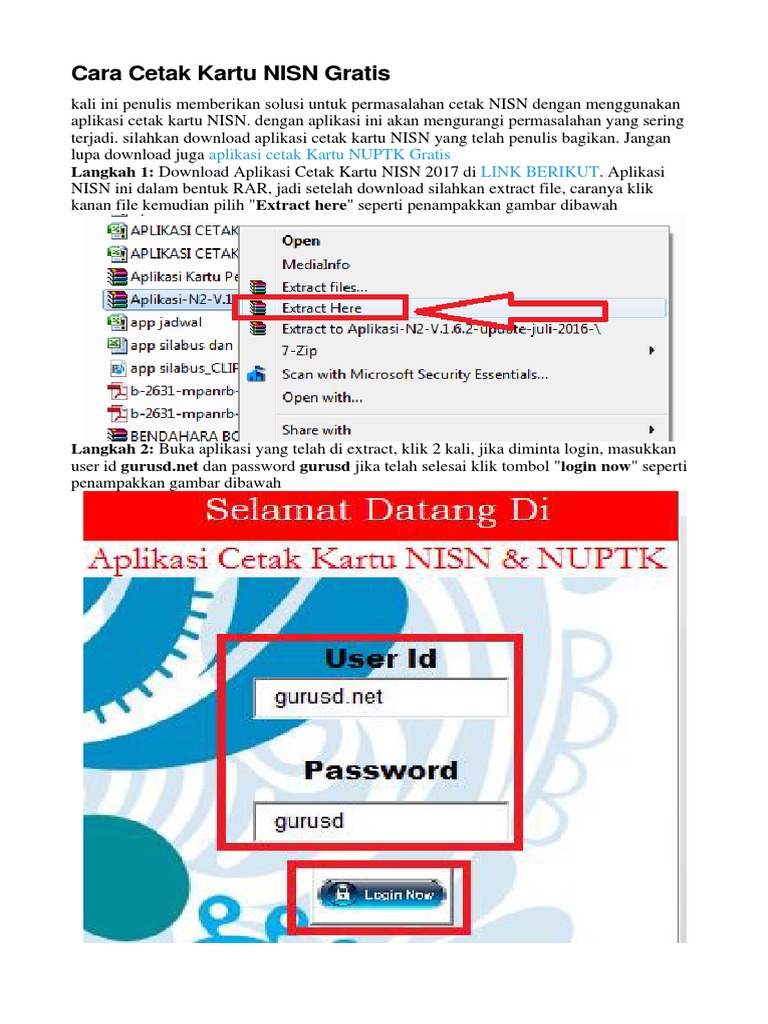 Cara Cetak Kartu NISN Gratis | PDF