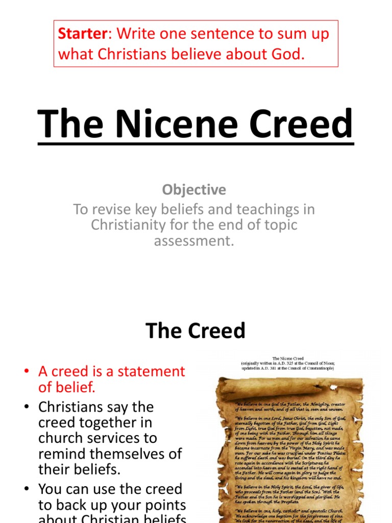 The Nicene Creed: What Christians Believe About God | PDF | God In ...