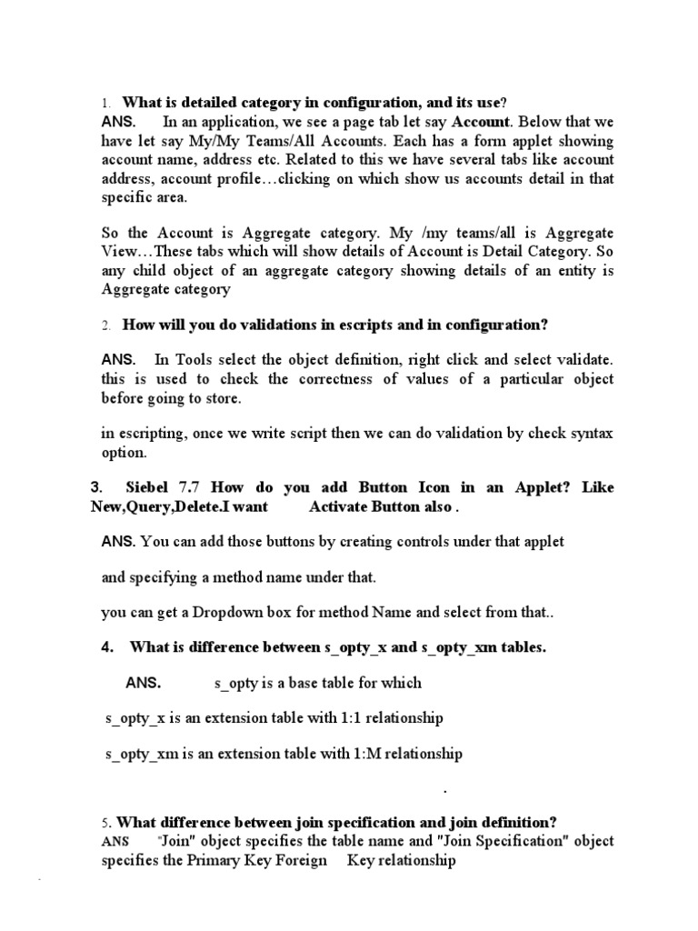 Siebel Interview Q& A | PDF | Load Balancing (Computing) | Databases