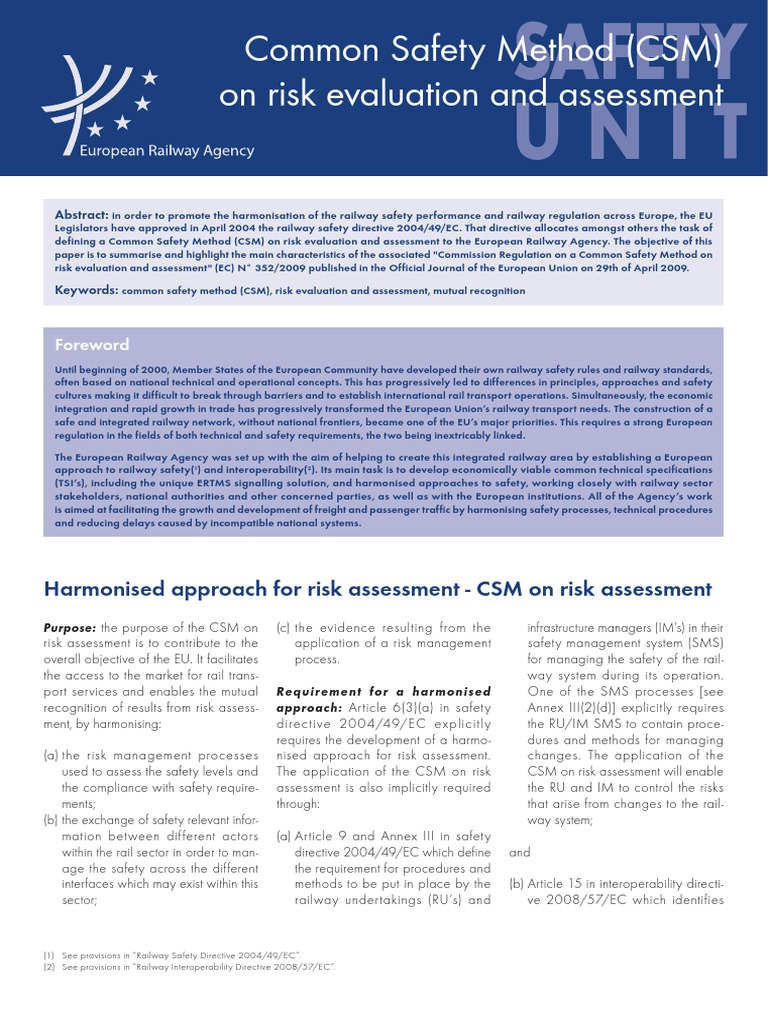 Rail Risk Assessment Guide | PDF | European Union | Risk Management