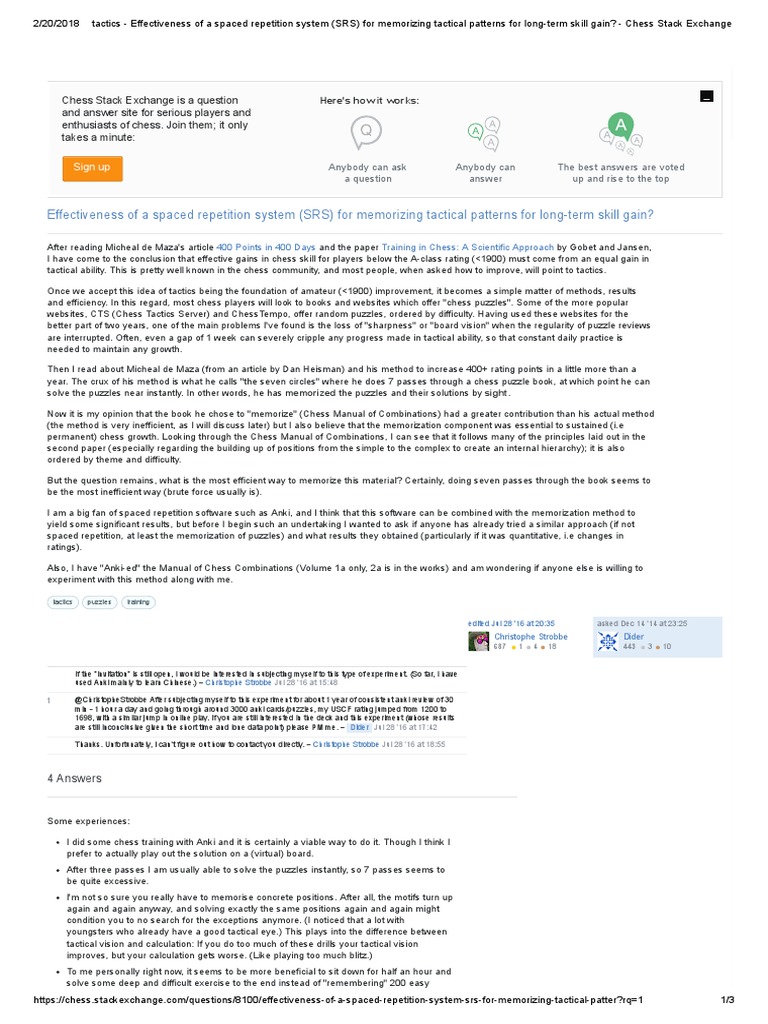 Tactics - Effectiveness of A Spaced Repetition System (SRS) For ...