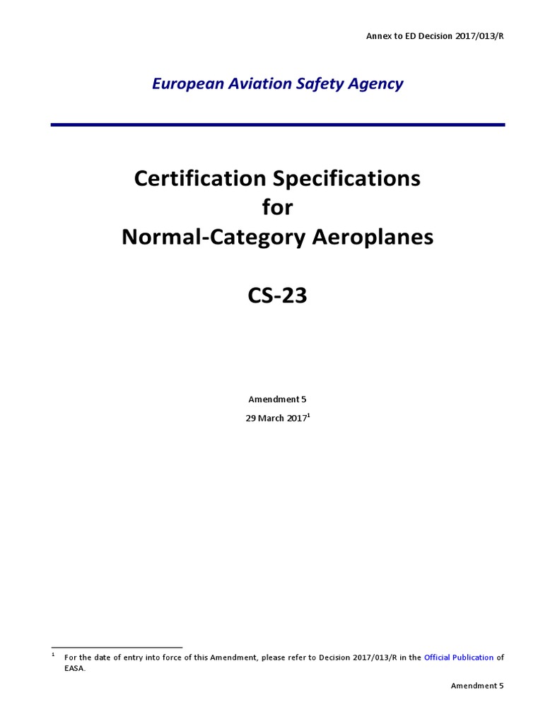 CS-23 Amendment 5 | Download Free PDF | Structural Load | Stall (Fluid ...