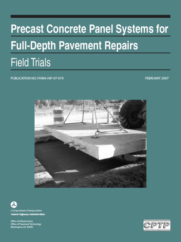 Precast Concrete Panel Systems For Full-Depth Pavement Repairs | PDF ...