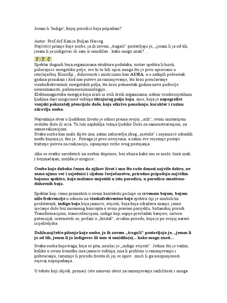 Boje Aure Osobine - Indigo Djeca | PDF