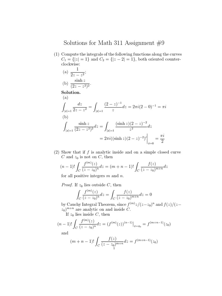 Solutions For Math 311 Assignment #9 | Download Free PDF | Integer | Functions And Mappings