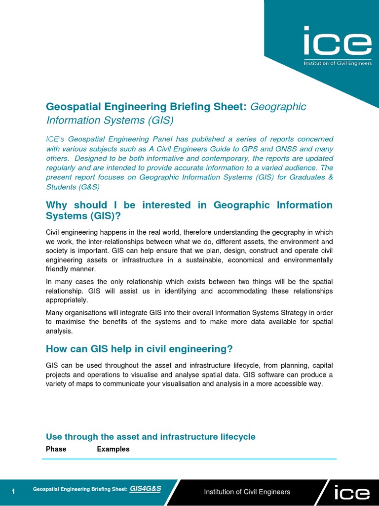 Geographic Information System And Civil Engineering Pdf Geographic