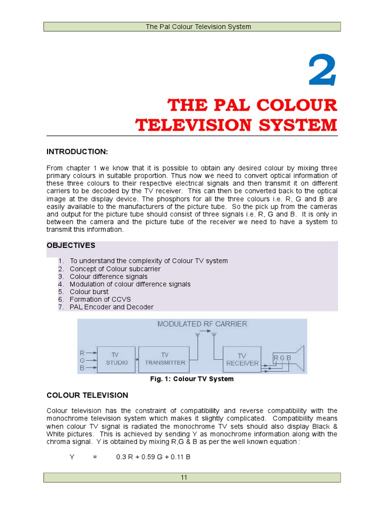 2 The Pal Colour Television System | PDF | Video | Electronic Engineering