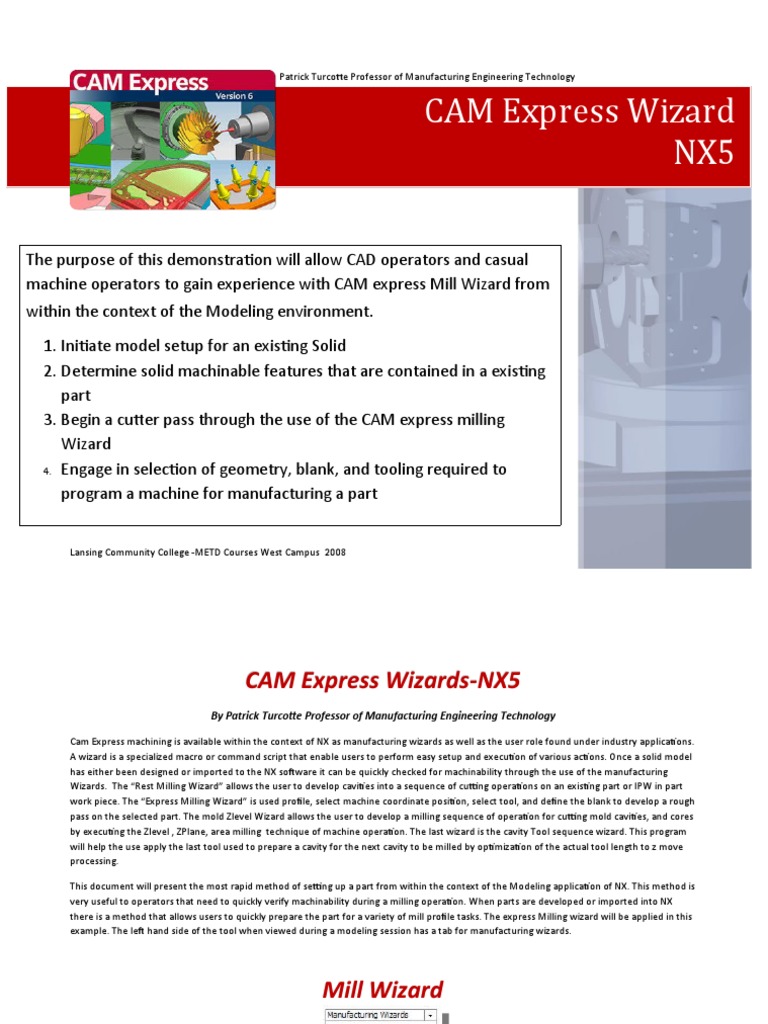 CAM Express Wizards | PDF | Machining | Computing