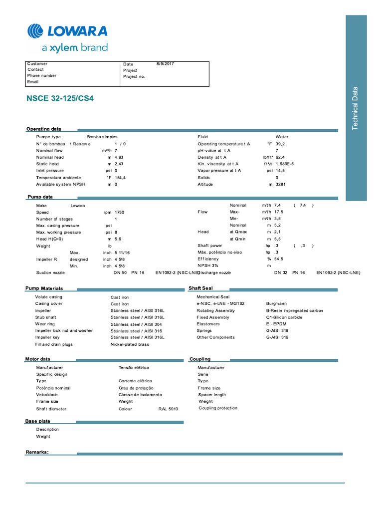 NSCE 32-125/CS4: Operating Data | PDF | Nature