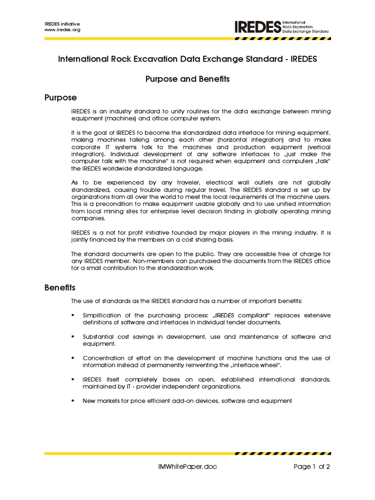 IREDES: Standardizing Mining Data Exchange | PDF | Communications ...