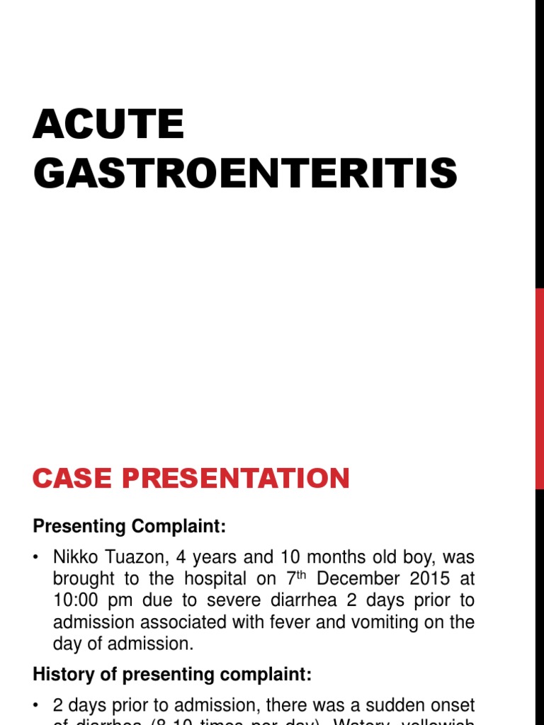 Acute Gastroenteritis Case Presentation | PDF | Diarrhea | Gastroenterology