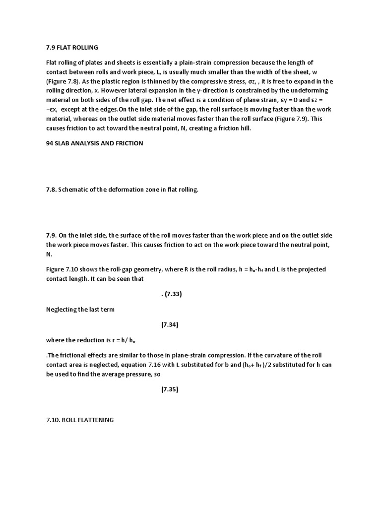 Flat Rolling Process Optimization | PDF | Rolling (Metalworking) | Stress (Mechanics)