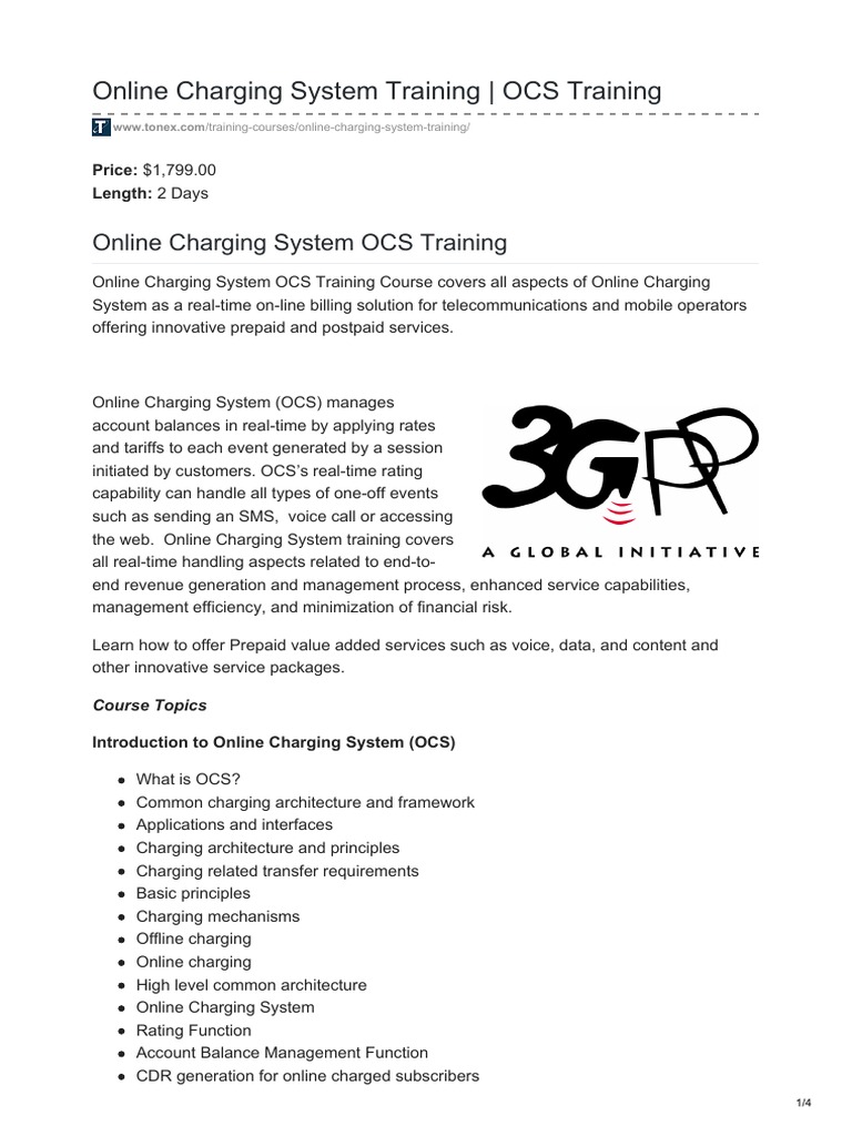 Online Charging System Training OCS Training | PDF | Online And Offline ...