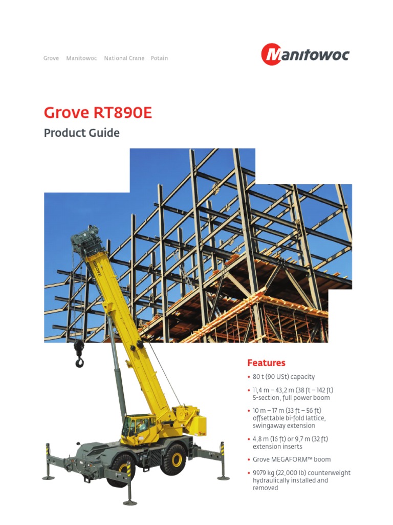 Brochure Grua Grove RT890 | PDF | Transmission (Mechanics) | Crane ...