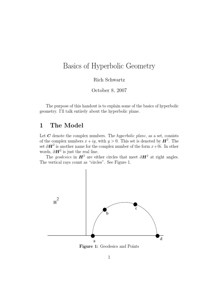 Basics Of Hyperbolic Geometry Pdf Hyperbolic Geometry Angle