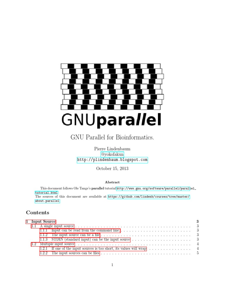 GNU Parallel For Bioinformatics.: Pierre Lindenbaum @yokofakun October 15, 2013 | PDF | Text ...