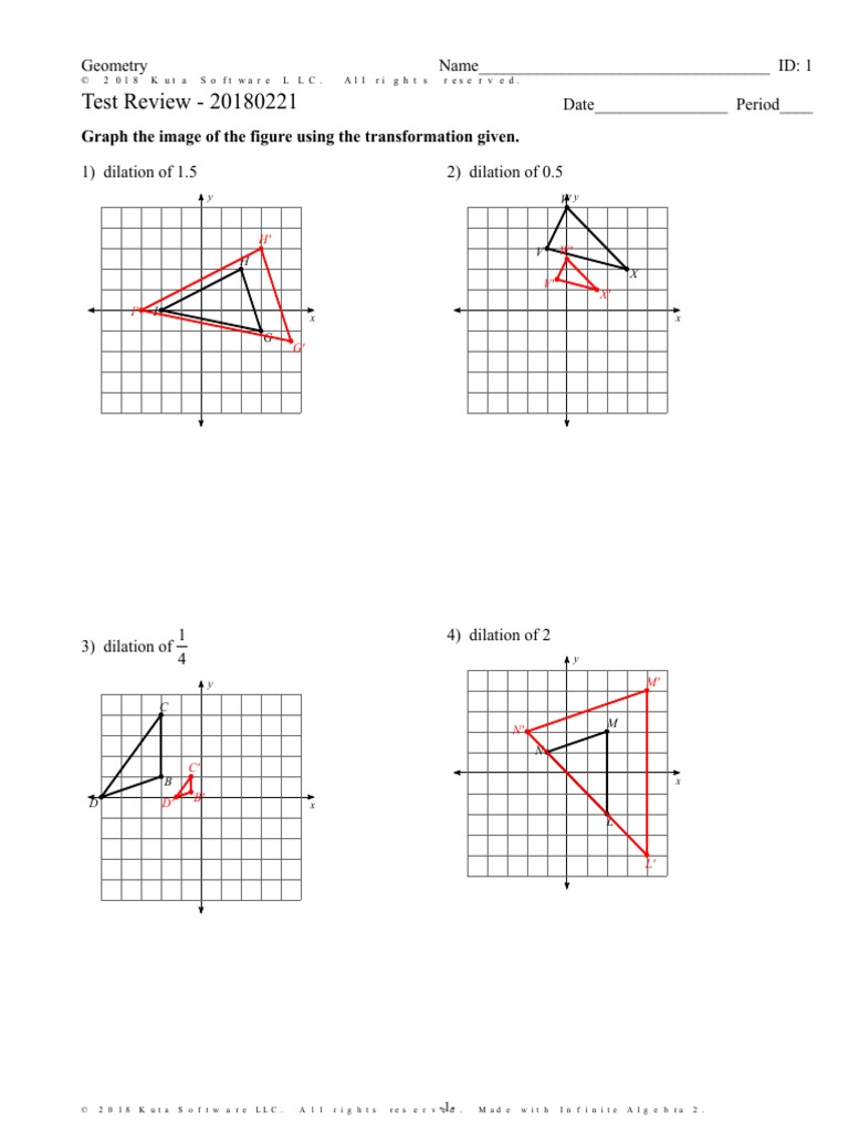 Geo Test Review 20180221 Ans | PDF | Geometry | Space