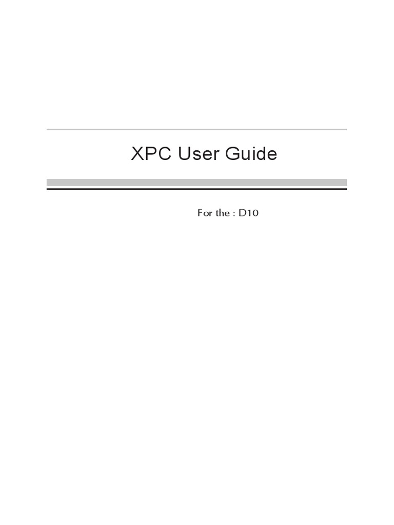 XPC User Guide: For The: D0 | PDF | Bios | Booting