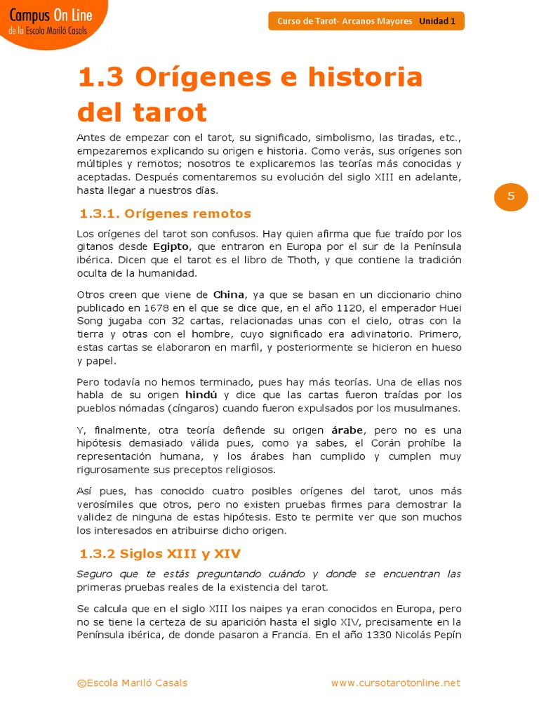 Historia Del Tarot PDF | PDF | Tarot