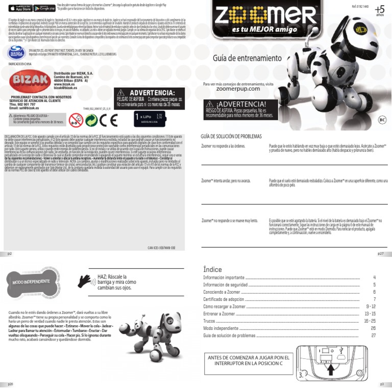 Zoomer Instructions Spain | PDF | Batería (electricidad) | Google Play