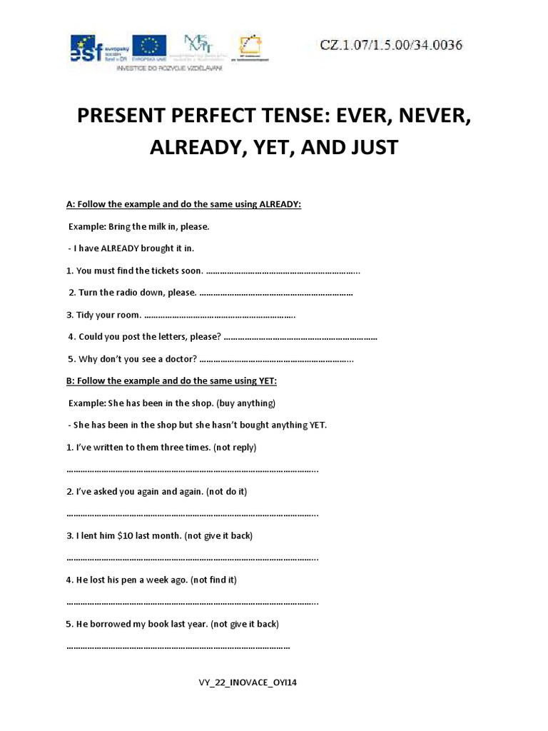 Ejercicios Presente Perfect | PDF | Language Arts & Discipline