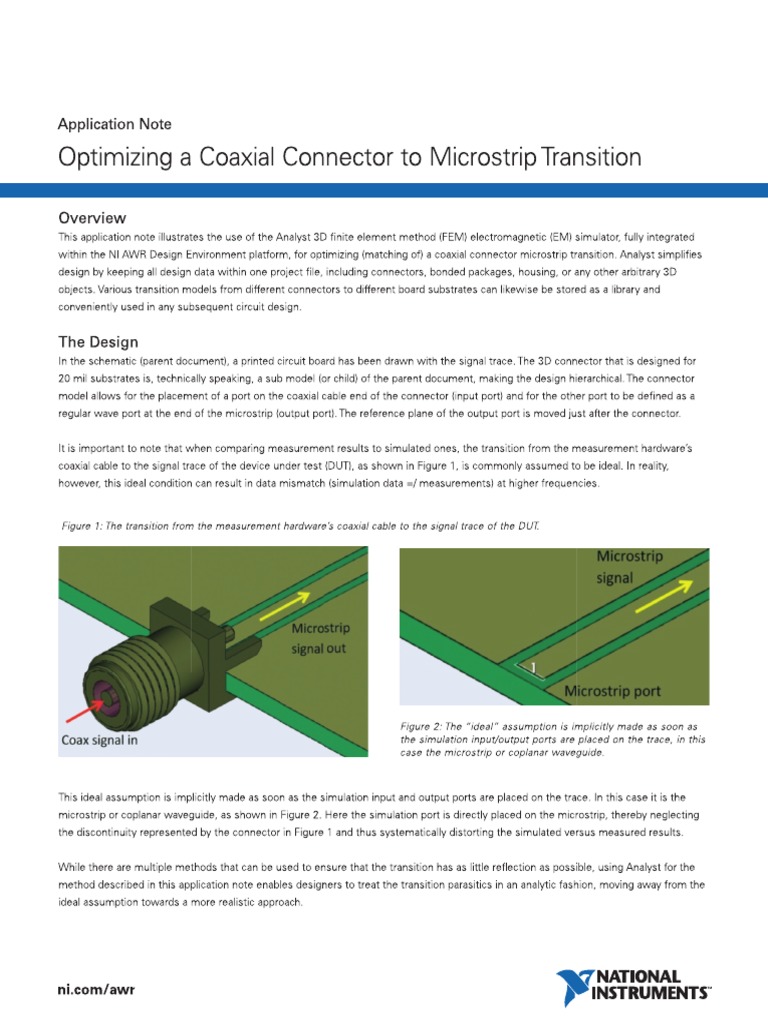 Optimising Coaxial Connector To Microstrip Transition | PDF