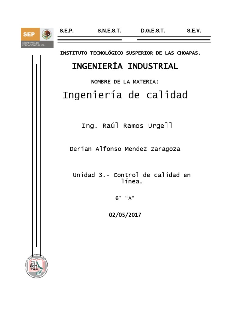 Unidad 3 Control de Calidad en Linea | PDF | Gestión de la calidad ...