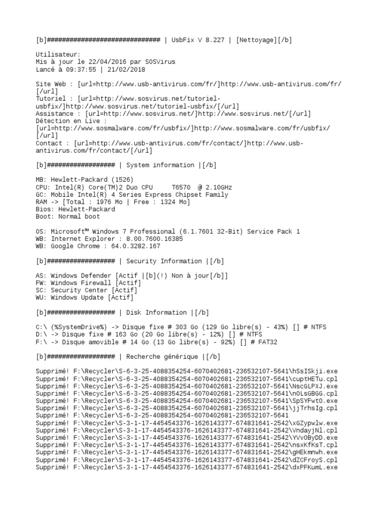 UsbFix Report | PDF | Personal Computers | Ibm Pc Compatibles