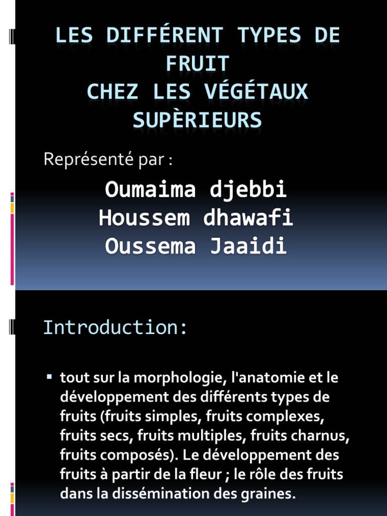 Les Différent Types de Fruit | PDF | Fruit | Morphologie végétale