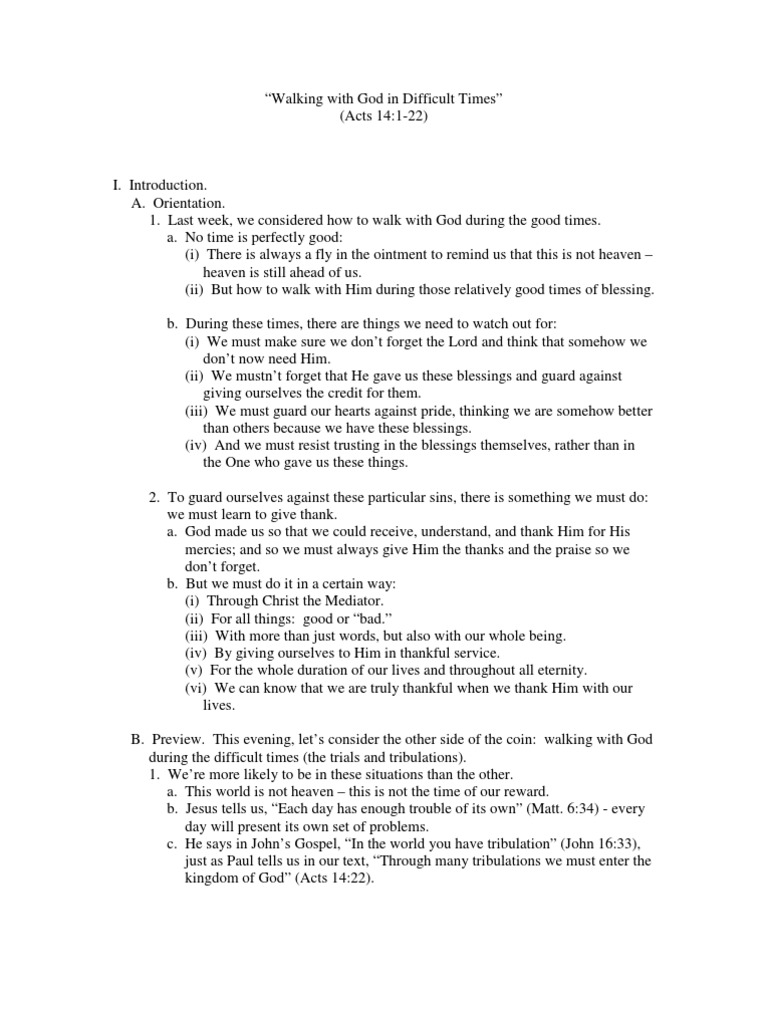 Walking with God in Trials | PDF | Patience | Anger