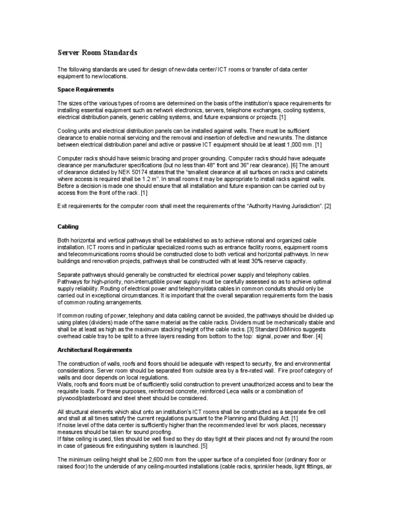 Server Room Safety Requirements | PDF | Data Center | Fire Sprinkler System