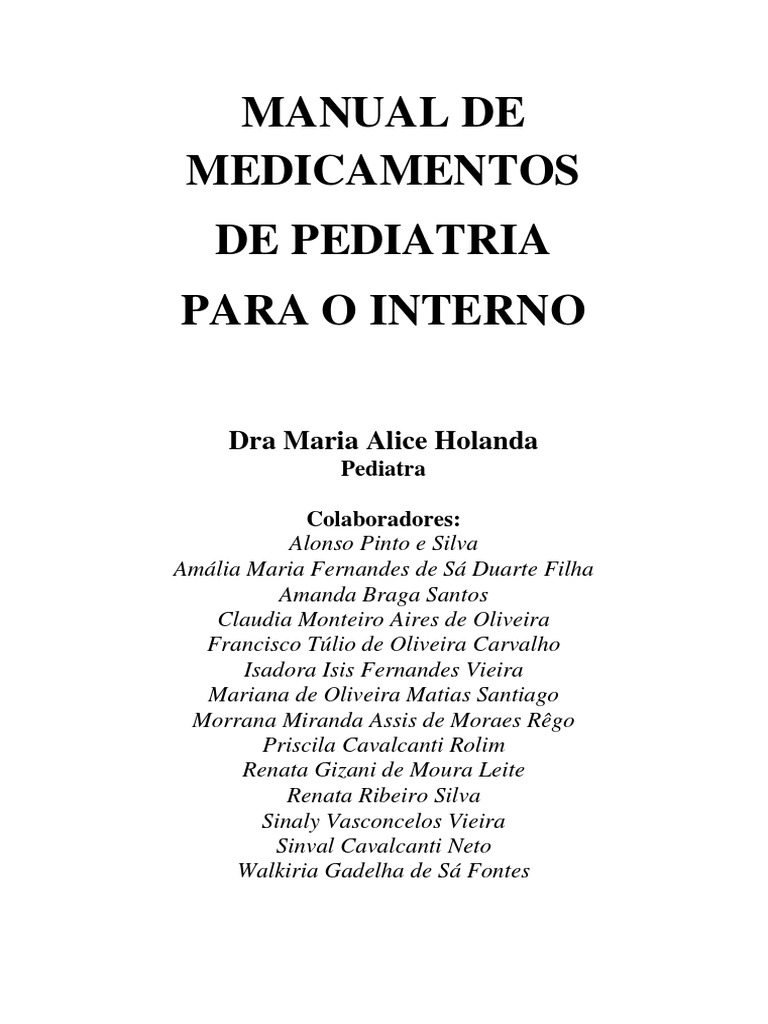 Manual de Medicamentos Pediátricos - Dra Maria Alice | PDF | Asma | Alergia