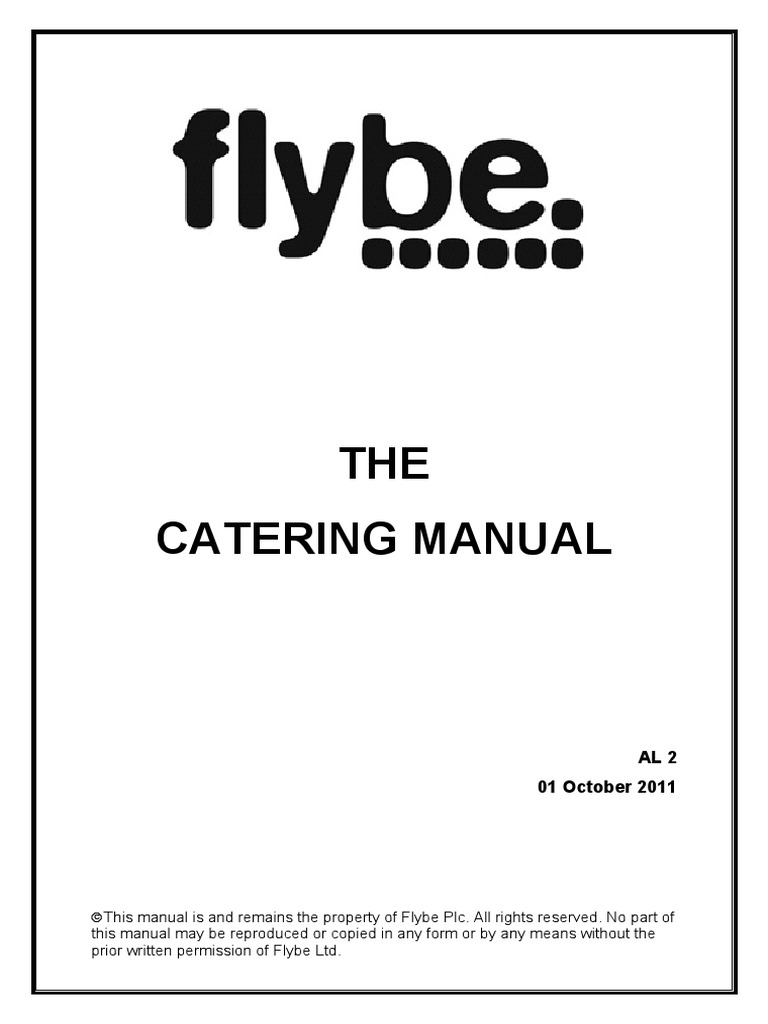 Flybe Catering Manual Overview | PDF | Meal | Bar