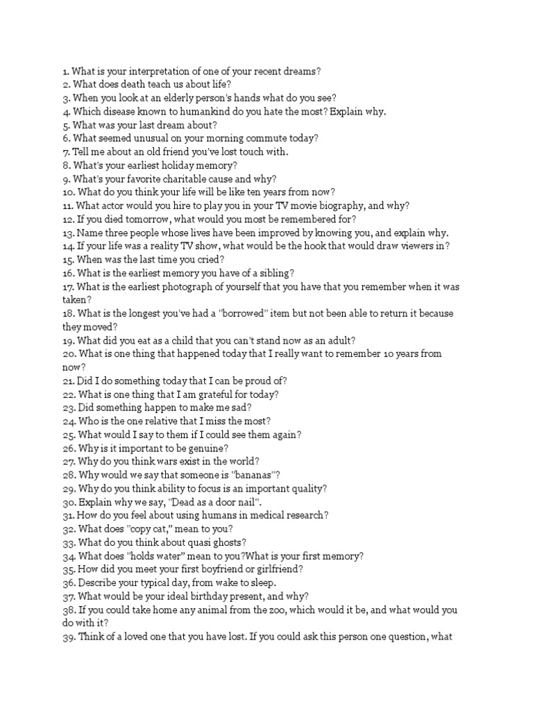 1000 Prompts | PDF | Sibling | Family