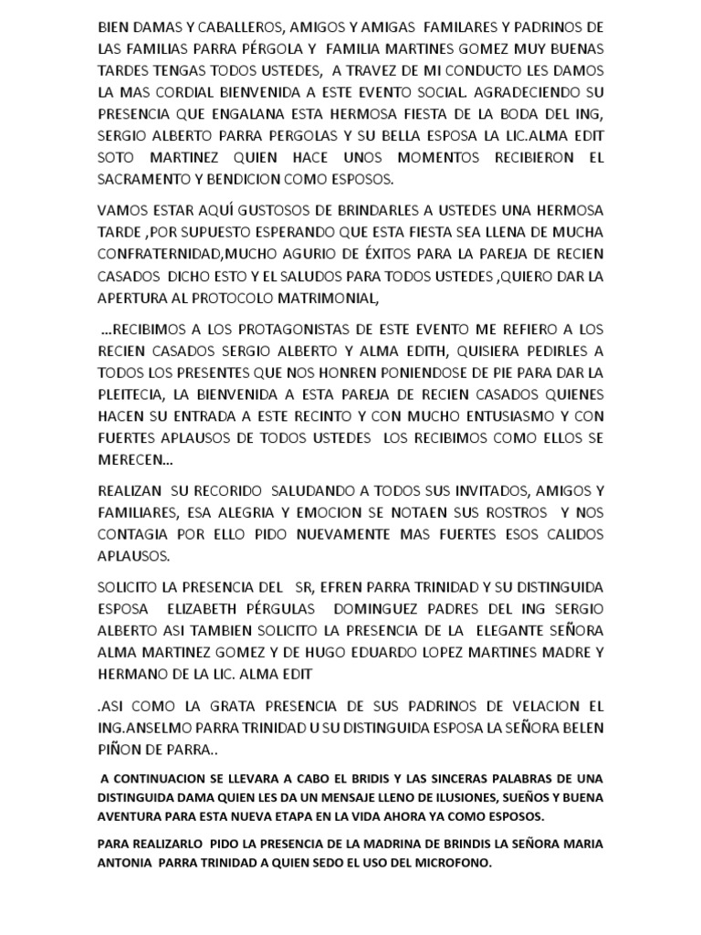 Discurso De Boda 