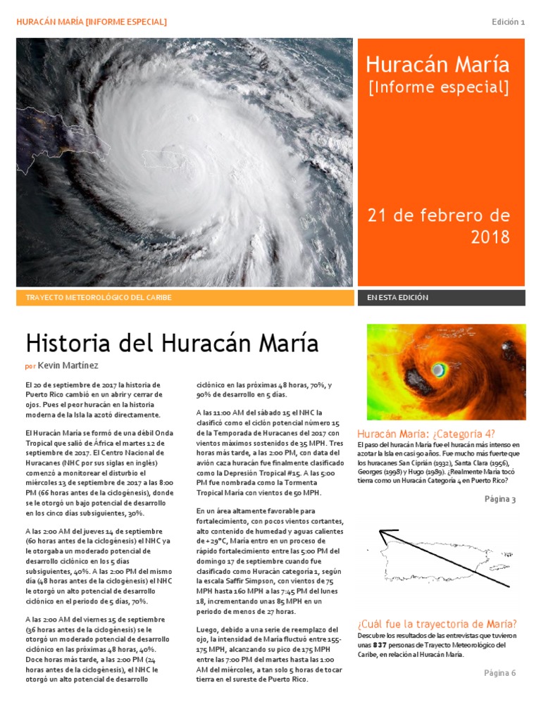 Huracán Maria (Informe Especial) Primera Edición | PDF | Ciclones ...