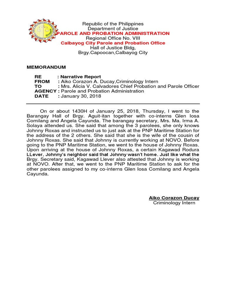 Probation and Parole Administration | Parole | Probation Officer