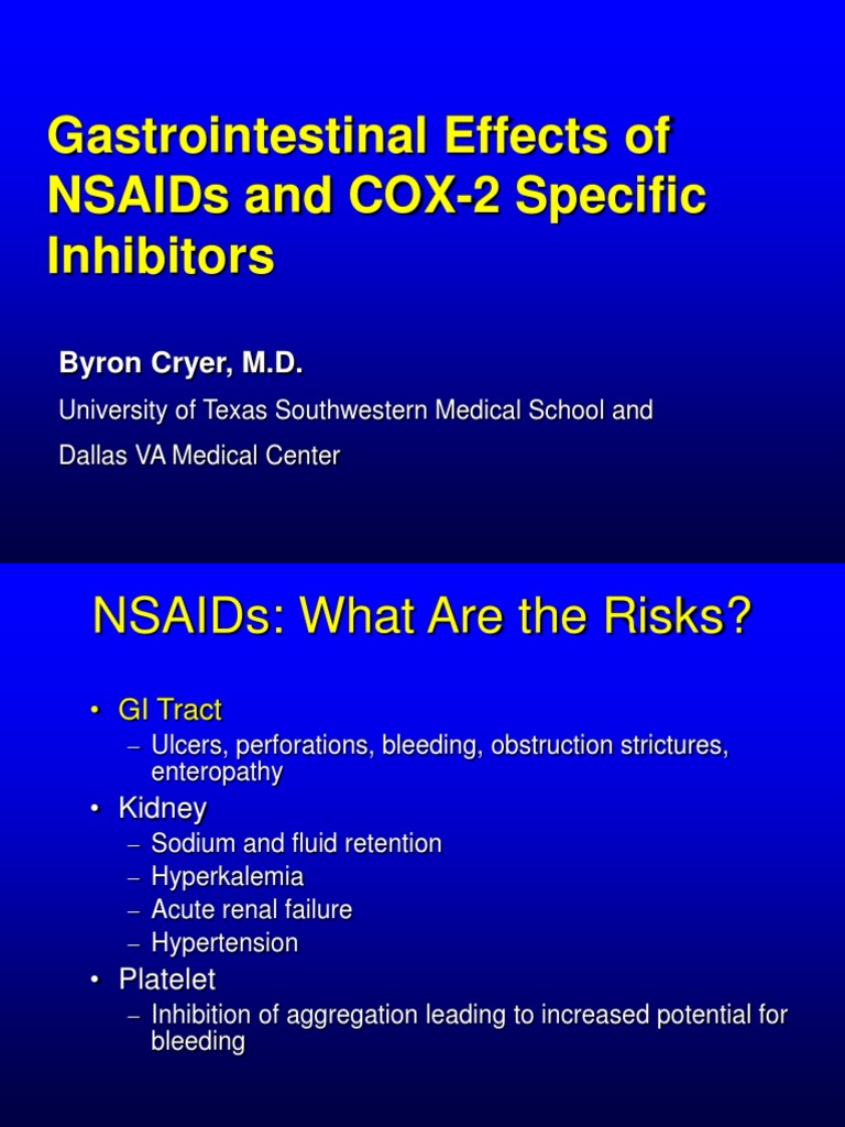 Gastrointestinal Effects of Nsaids and Cox-2 Specific Inhibitors | PDF ...