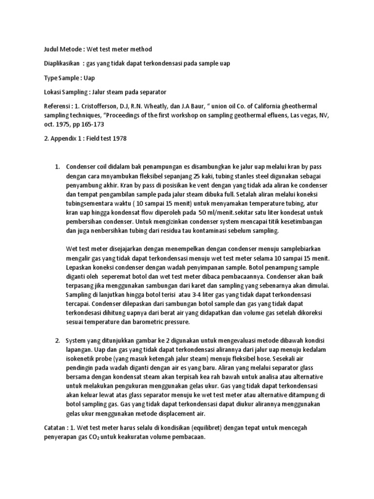 Wet Test Meter Materi | PDF