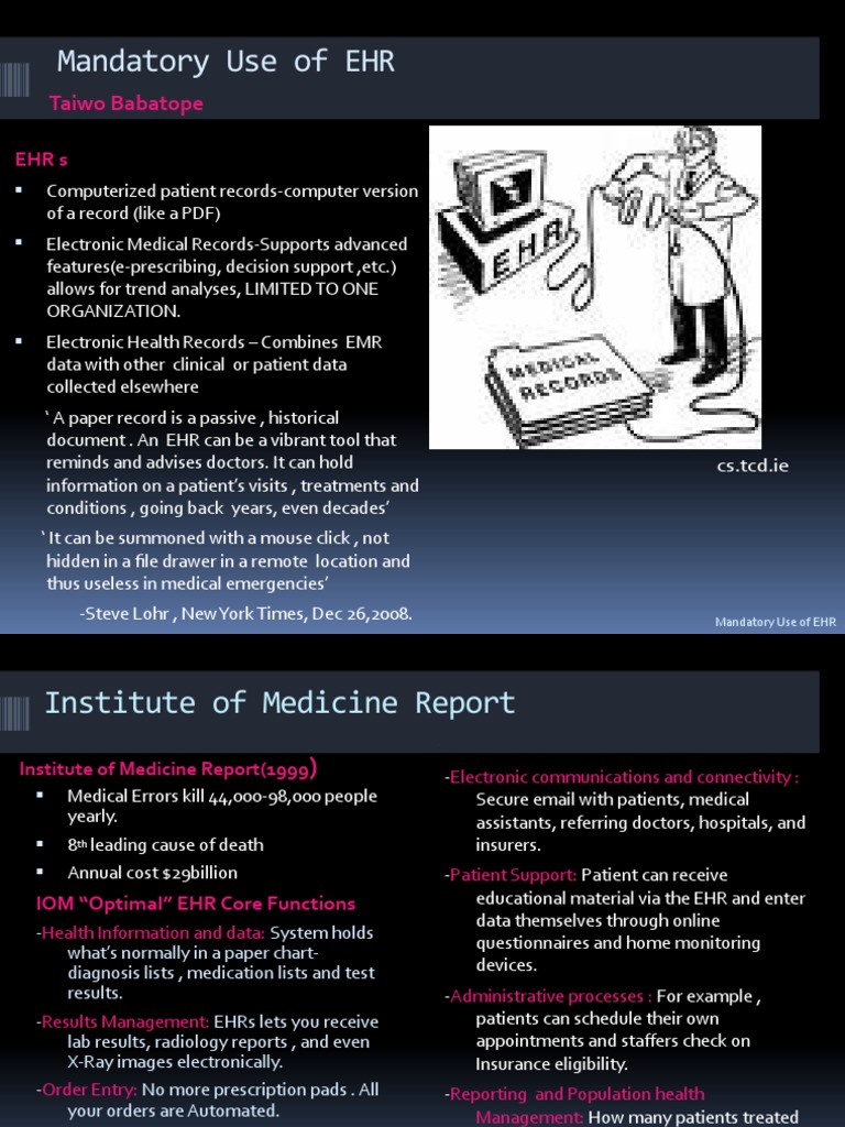 Fina EHR Presentation For Today | PDF | Electronic Health Record ...